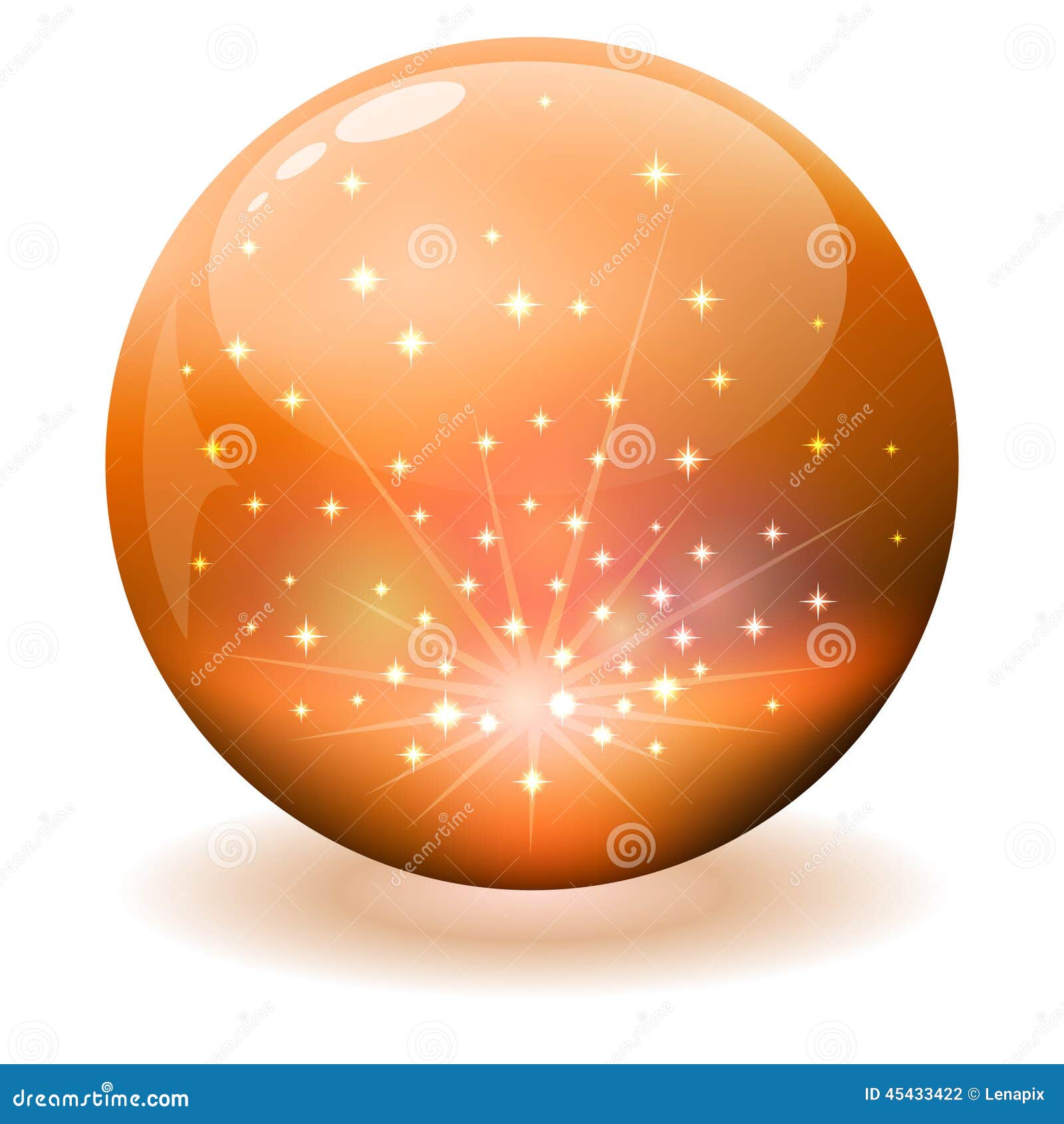 Glossy orange sphere stock vector. Illustration of digital - 45433422