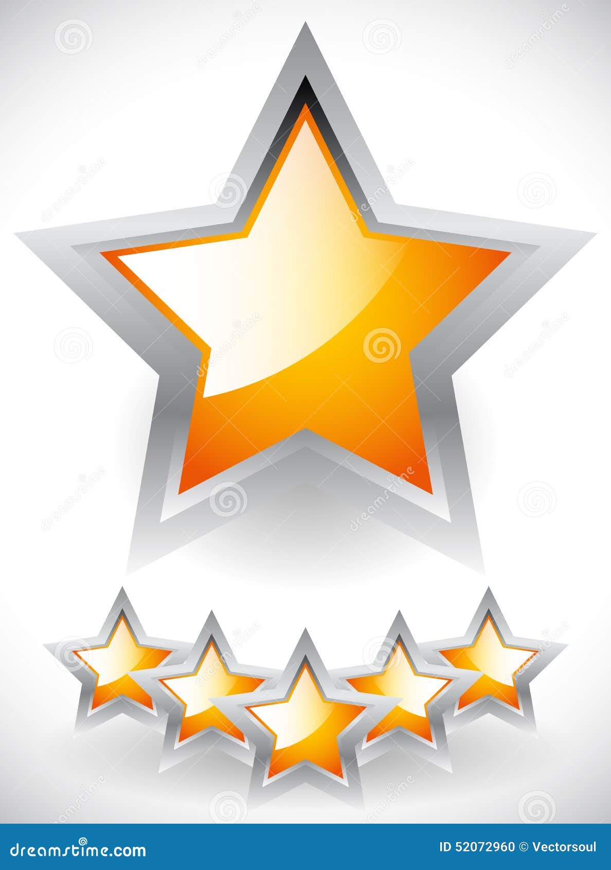 Glossy Orange-Yellow Stars with Gray Frame Stock Vector - Illustration ...