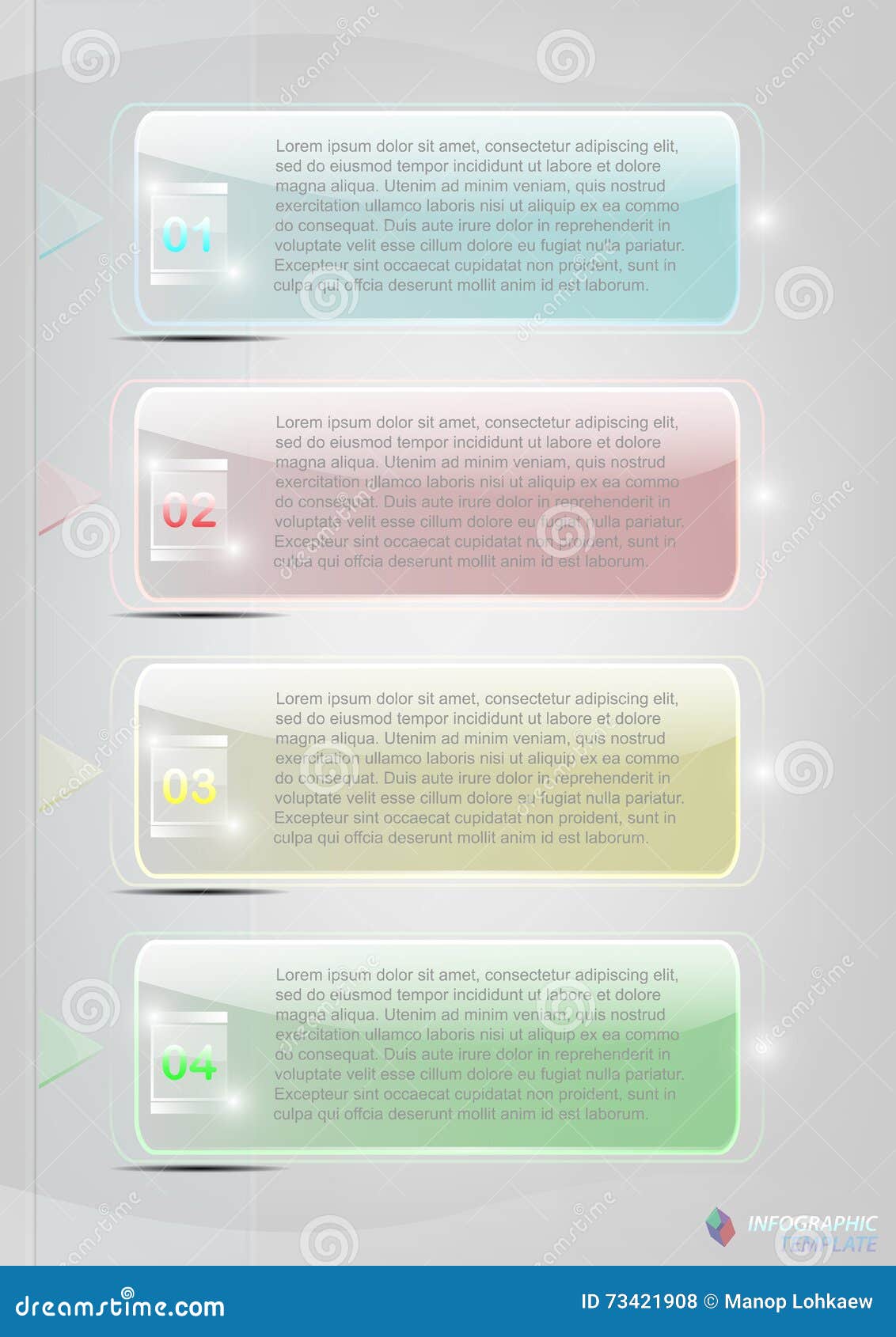 Glossy Pastel Bright Infographic Business Template Stock Vector ...