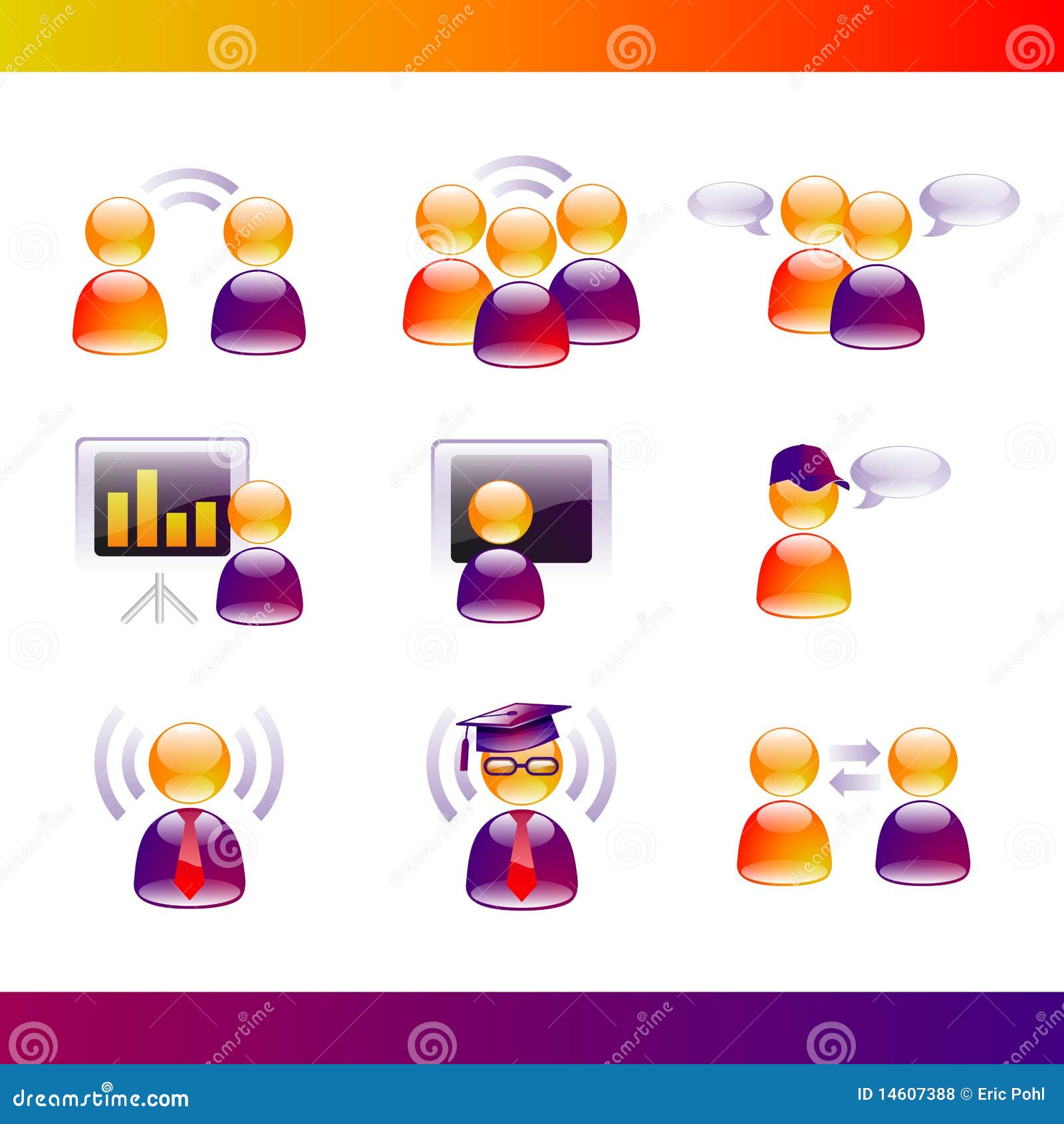 Glossy People Communication Icons Stock Vector - Illustration of glossy ...