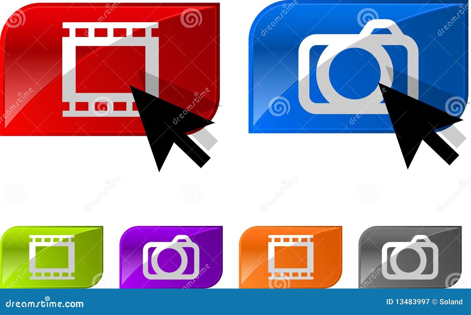 Photo And Video Icons, Symbols, Logos And Signs Collection L Cartoon ...
