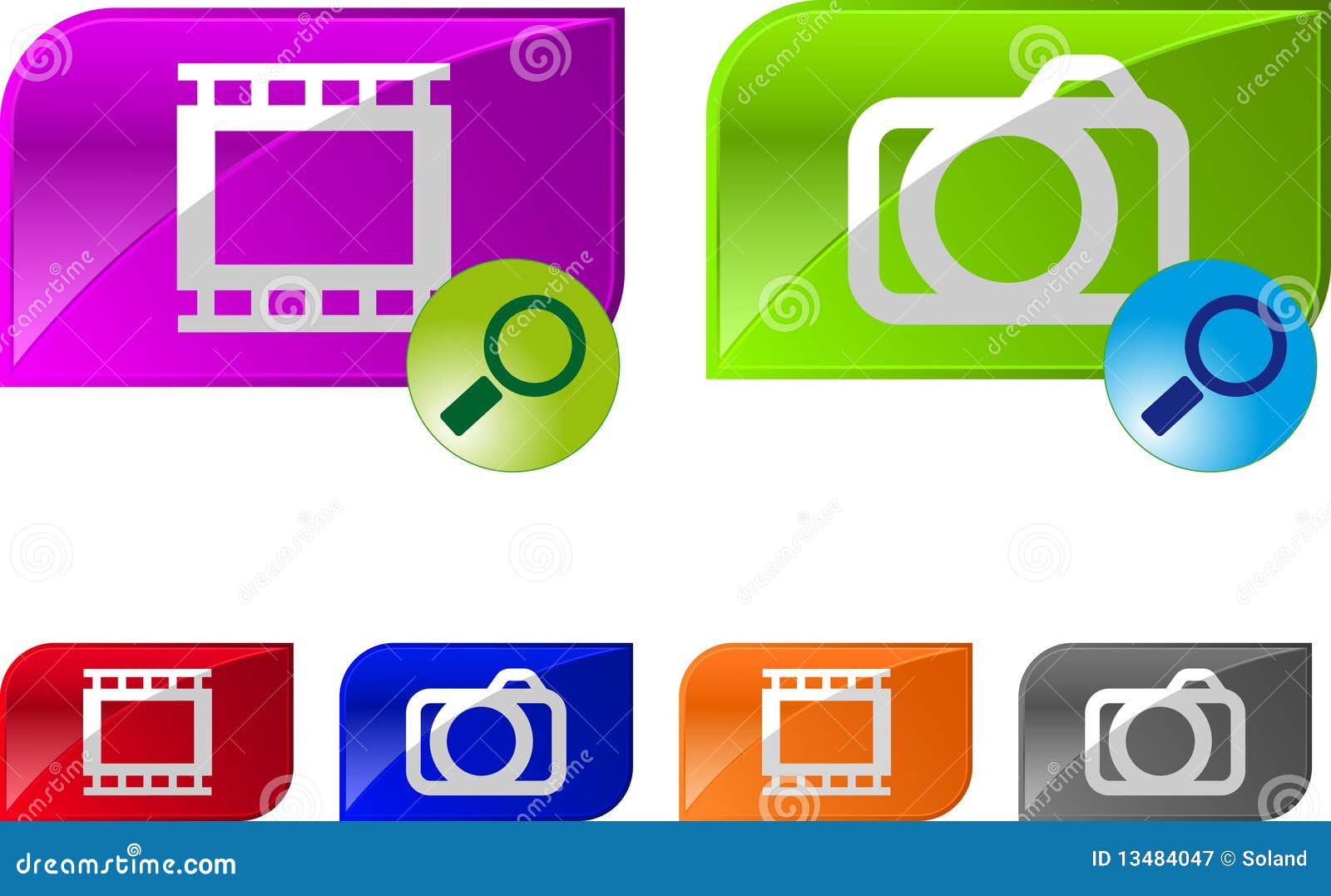 Photo And Video Icons, Symbols, Logos And Signs Collection L Cartoon ...