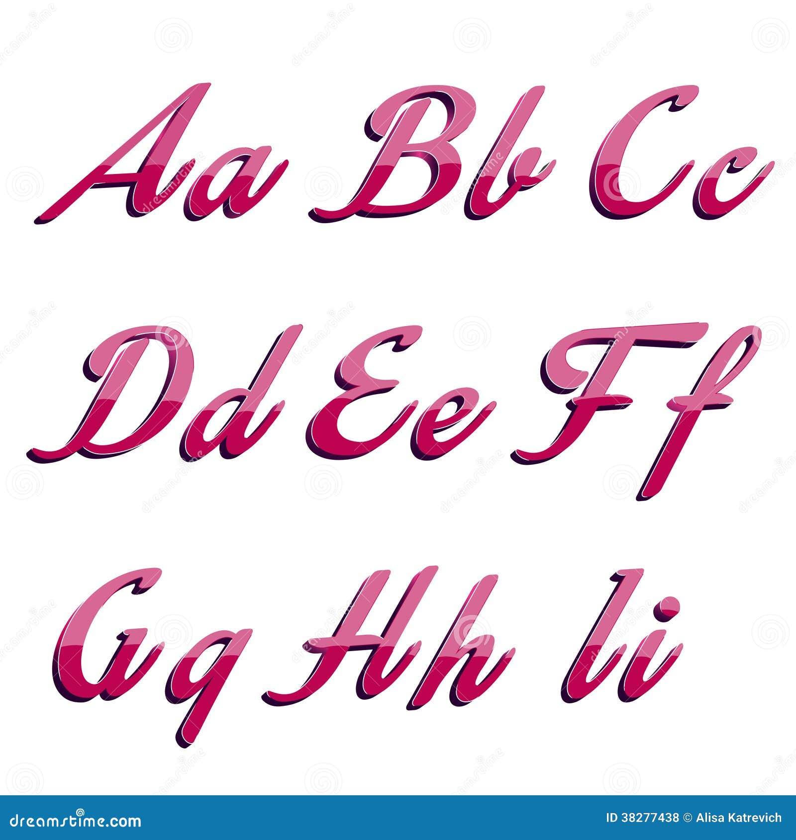 The Pink Alphabet Is Carved From Flower Bunots. Wedding Alphabet ...