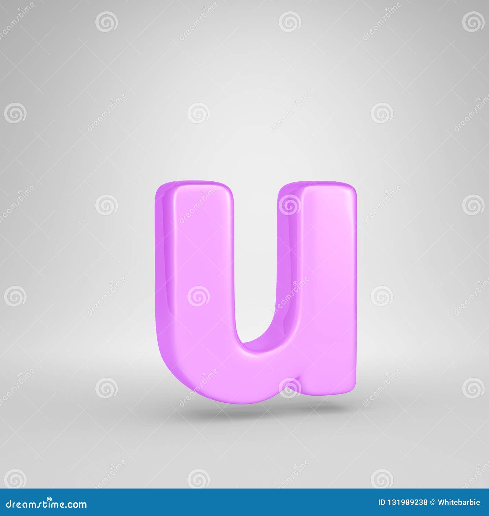 Glossy Pink Bubble Gum Letter U Lowercase Isolated on White Background ...