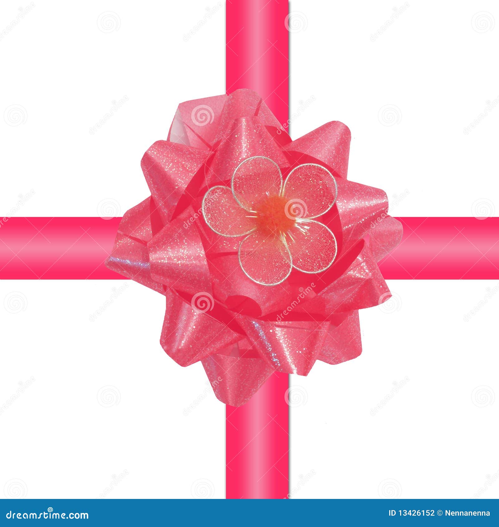 Glossy pink gift ribbon stock photo. Image of color, decor - 13426152