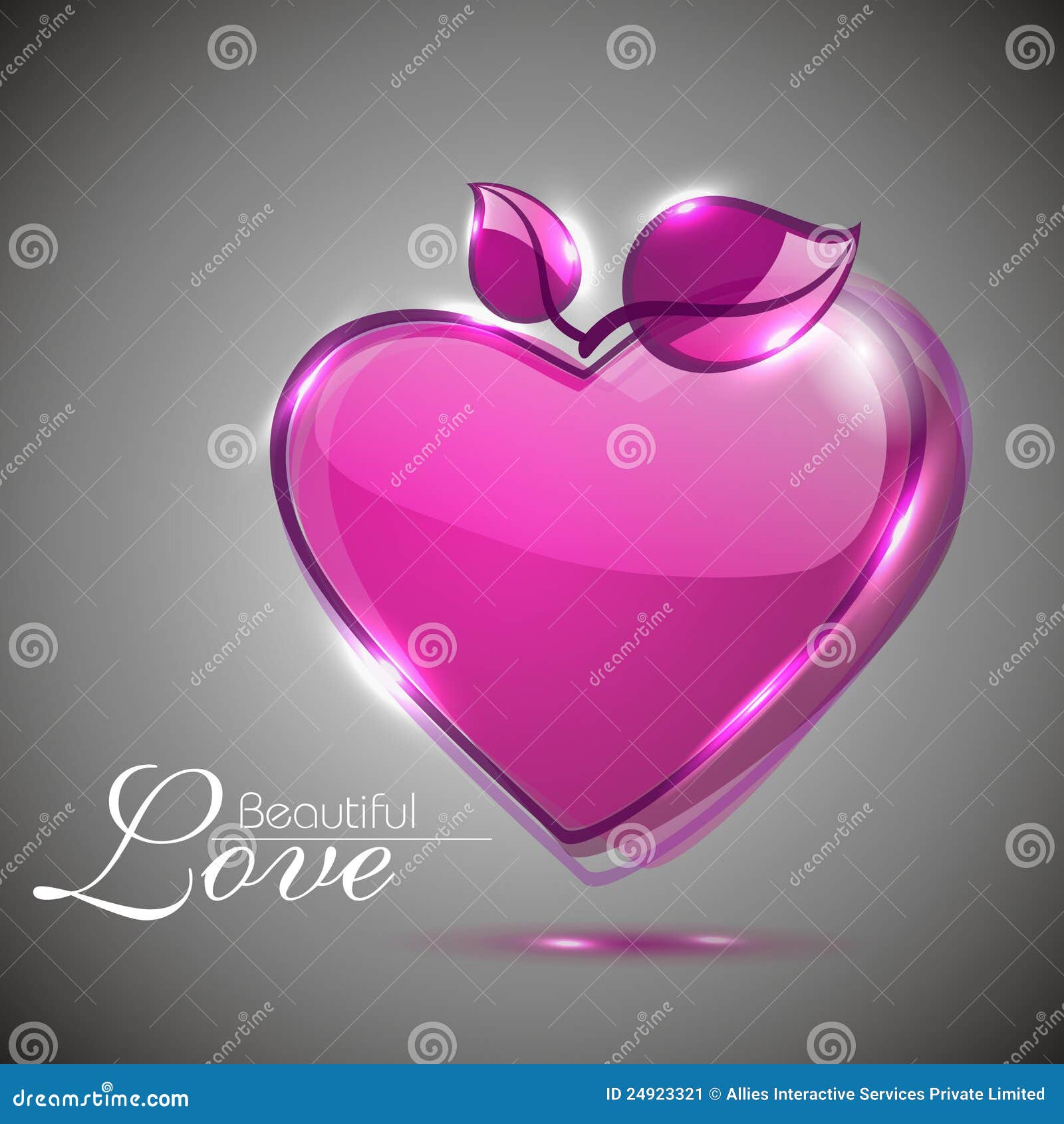 Glossy pink heart shape stock vector. Illustration of elegance - 24923321