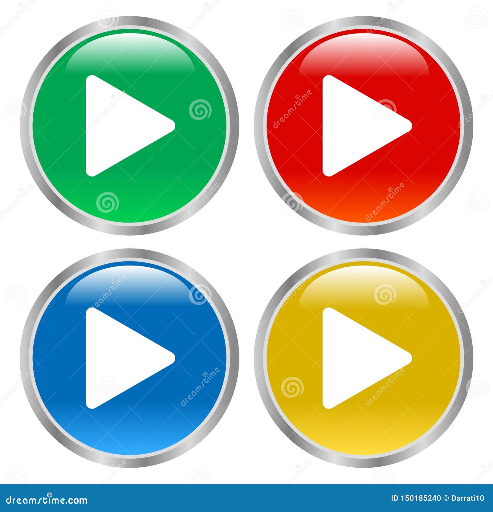 Glossy Play Buttons Illustration Vector Eps Stock Vector - Illustration ...