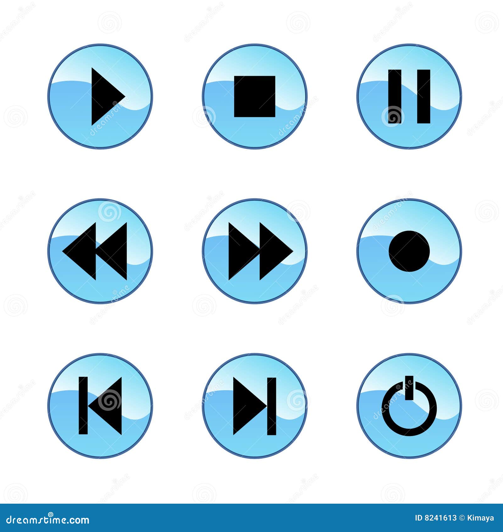 Glossy player icons stock vector. Illustration of forward - 8241613