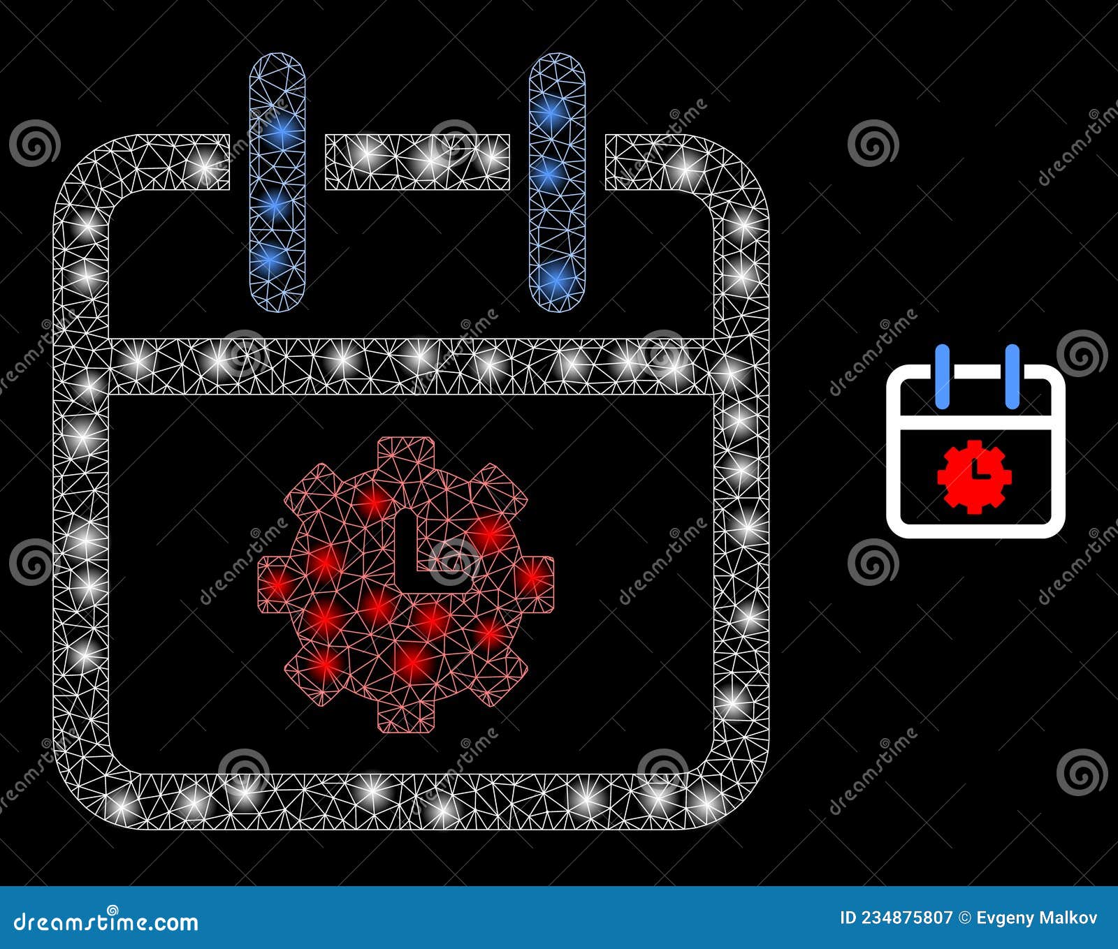 Vector Mesh Web Calendar Time Options with Light Network Stars Stock ...