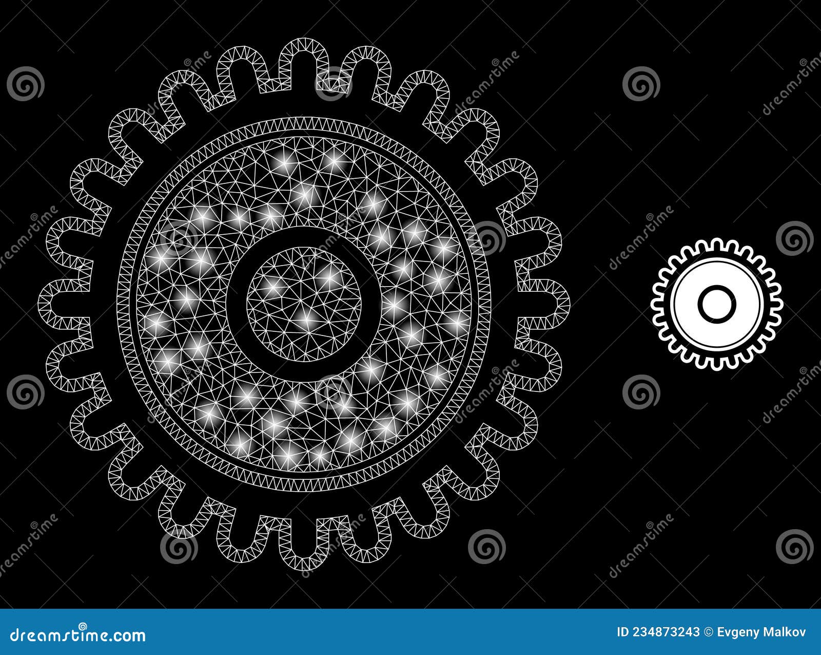 Vector Mesh Net Cog with Magic Carcass Flares Stock Vector ...