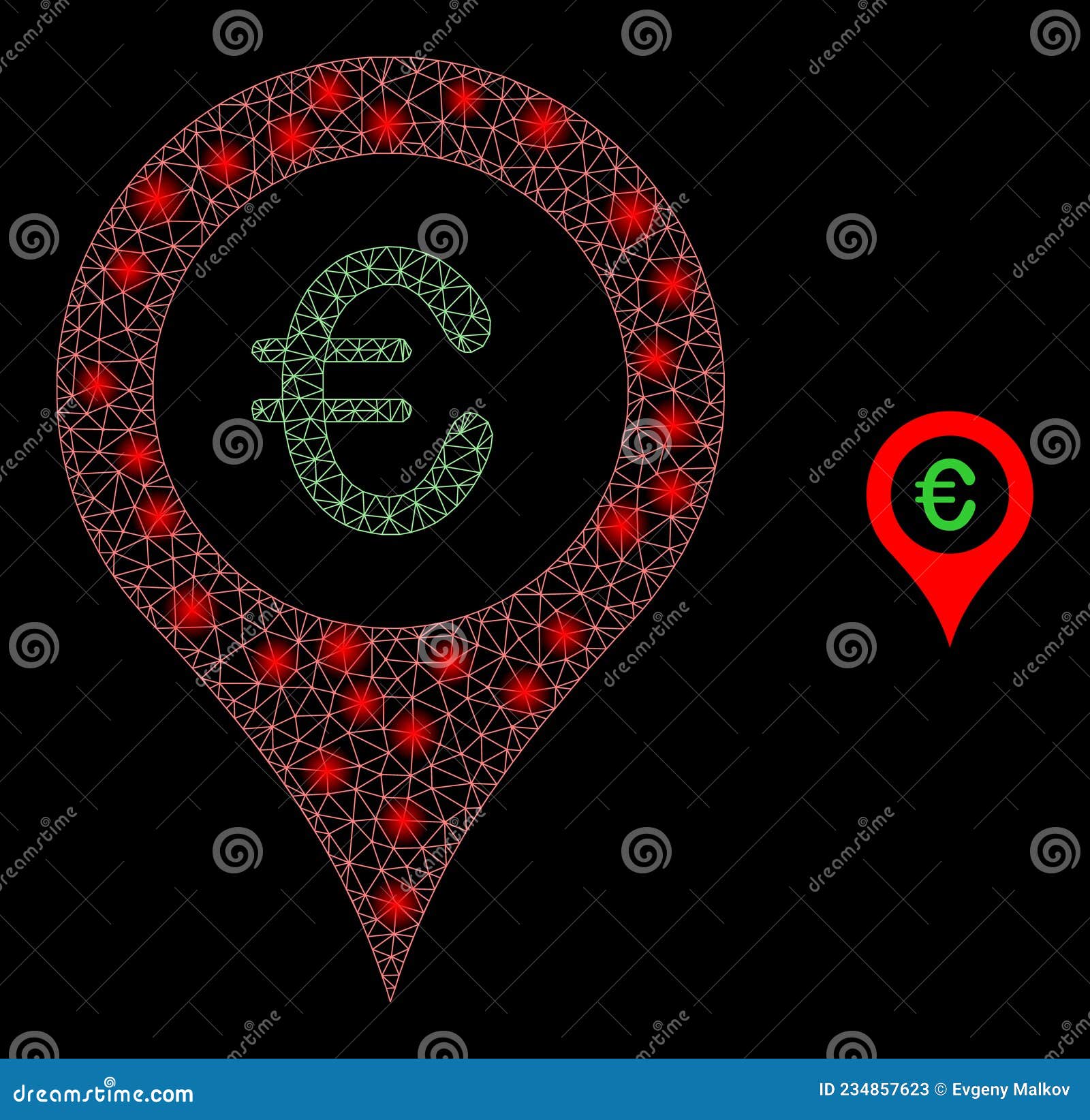 Vector Mesh Web Euro Map Marker with Glowing Constellation Dots Stock ... Vector Mesh Web Euro Map Marker with Glowing Constellation Dots Stock ...