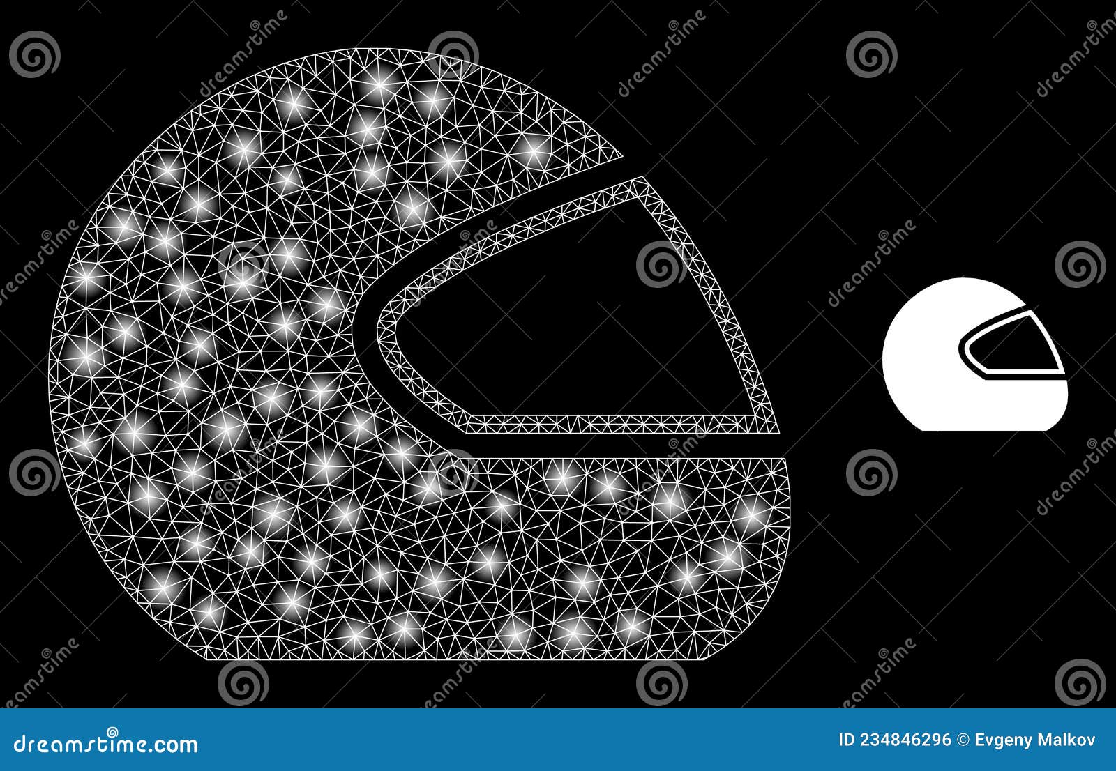 Vector Mesh Net Motorcycle Helmet with Majestic Carcass Spots Stock ...