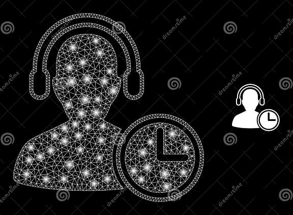 Vector Mesh Net Operator Time with Glare Constellation Flashes Stock ...
