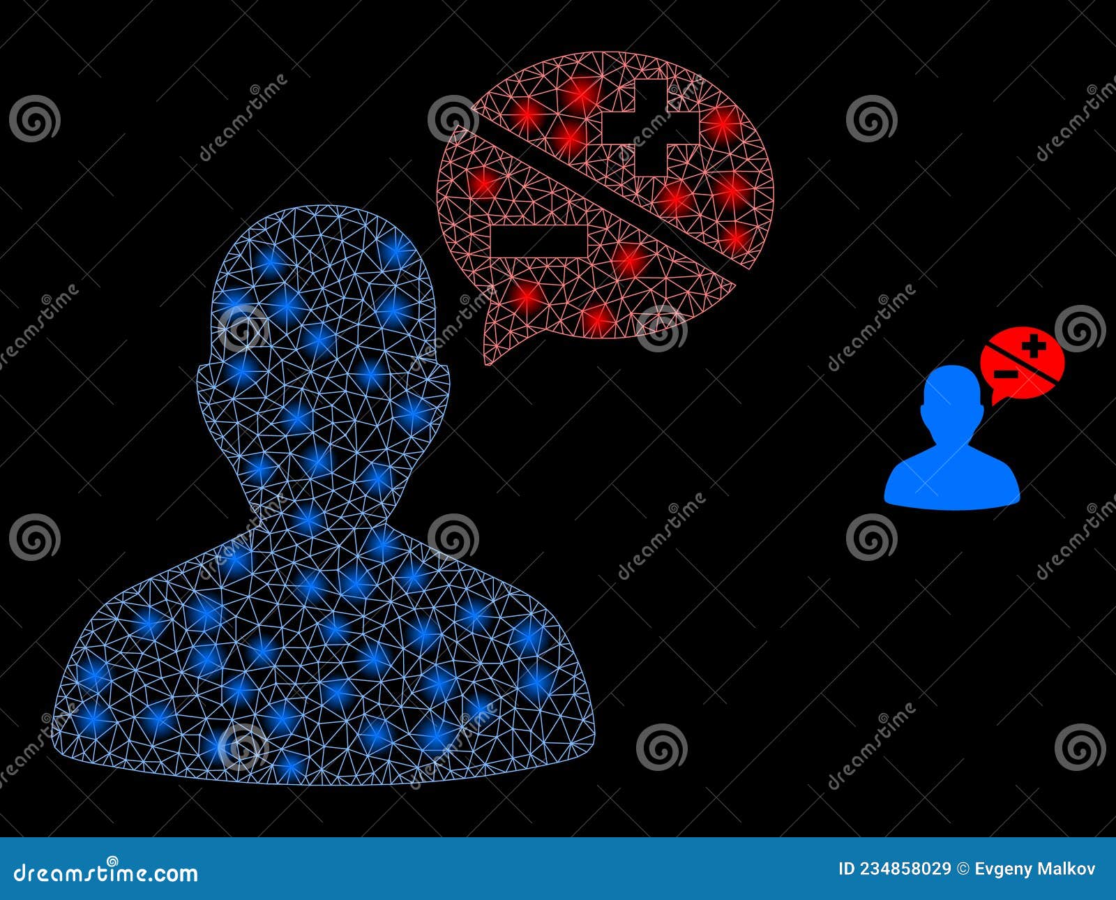 Vector Mesh Net Person Arguments with Illumitated Constellation Flares ...