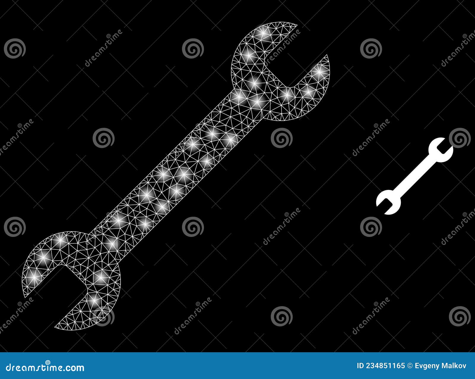 Vector Mesh Web Settings Gear with Bright Network Flares Stock Vector ...