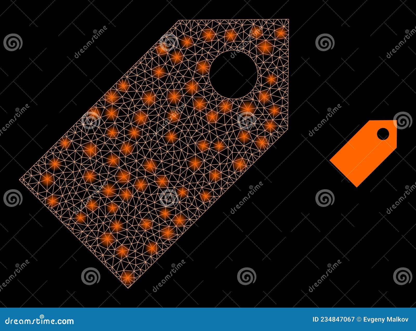 Vector Mesh Web Tag with Magic Carcass Stars Stock Vector ...