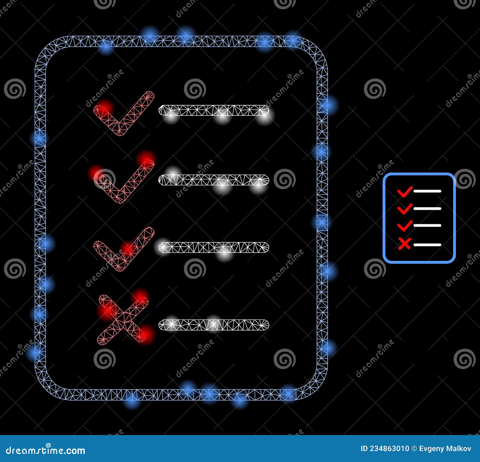 Vector Mesh Web Task List Page with Shiny Network Flares Stock Vector ...