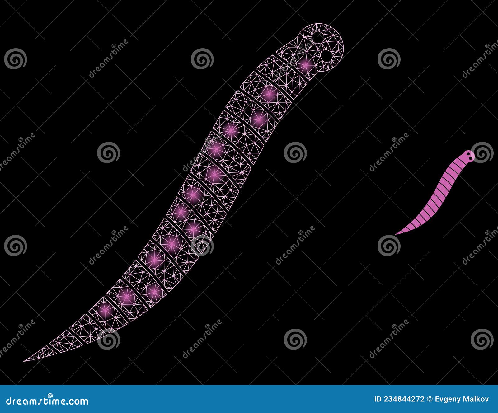 Vector Mesh Net Worm with Majestic Network Dots Stock Vector ...