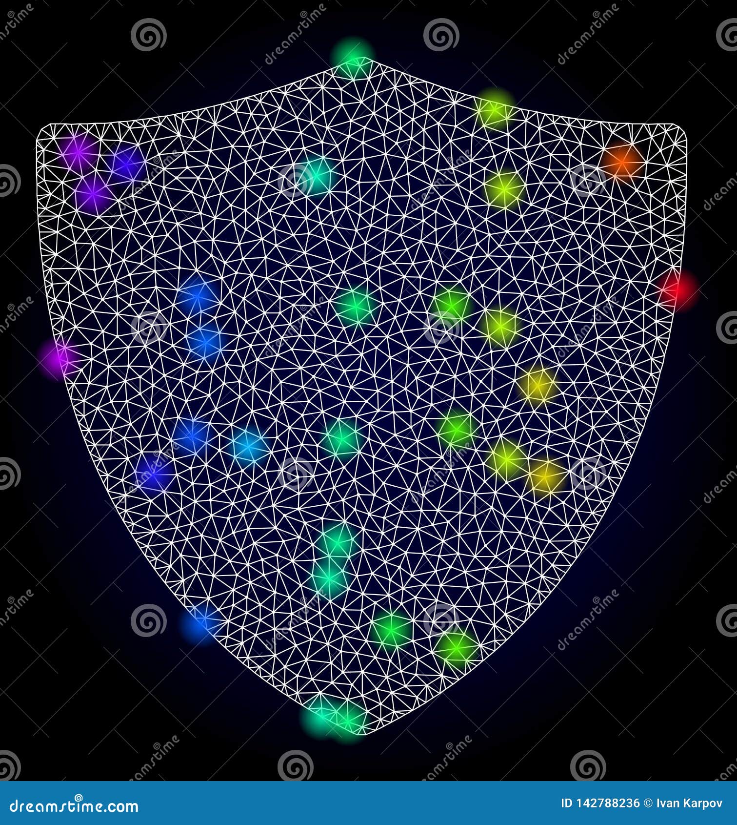 Vector Carcass Mesh Protection Shiled with Spectrum Colored Glare Spots ...