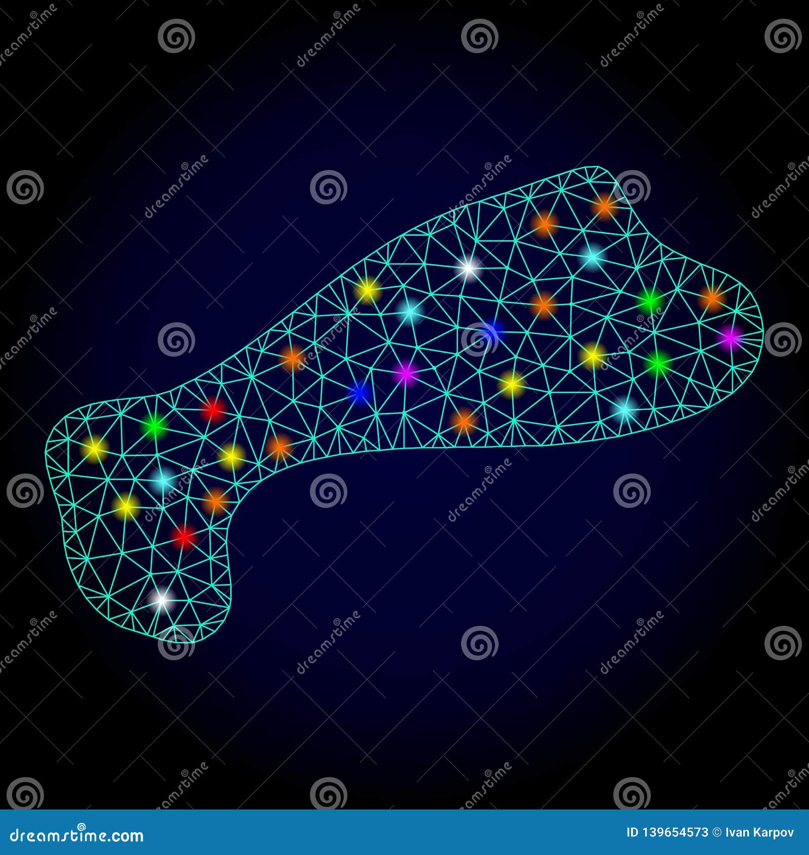 Vector Network Mesh Spot with Light Spots for New Year Stock Vector ...