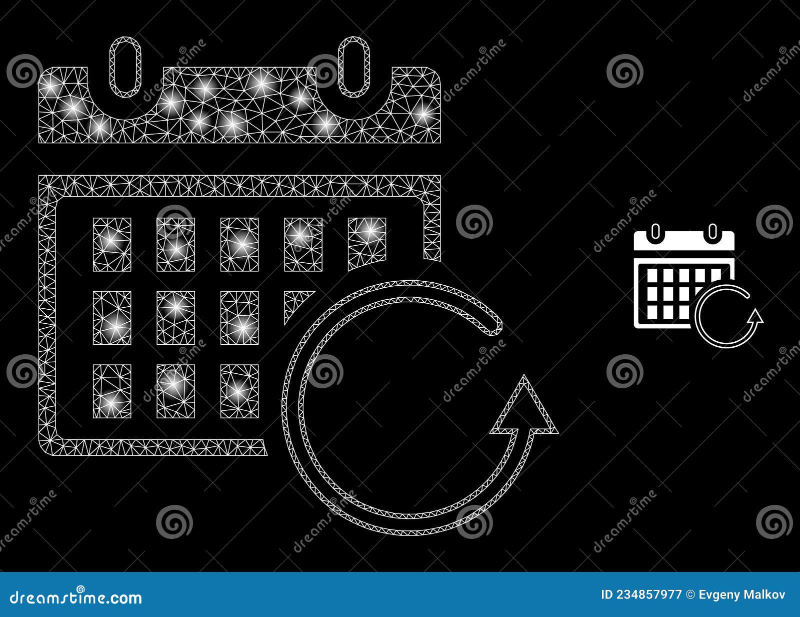Vector Mesh Web Calendar Rollback with Shiny Constellation Dots Stock ...
