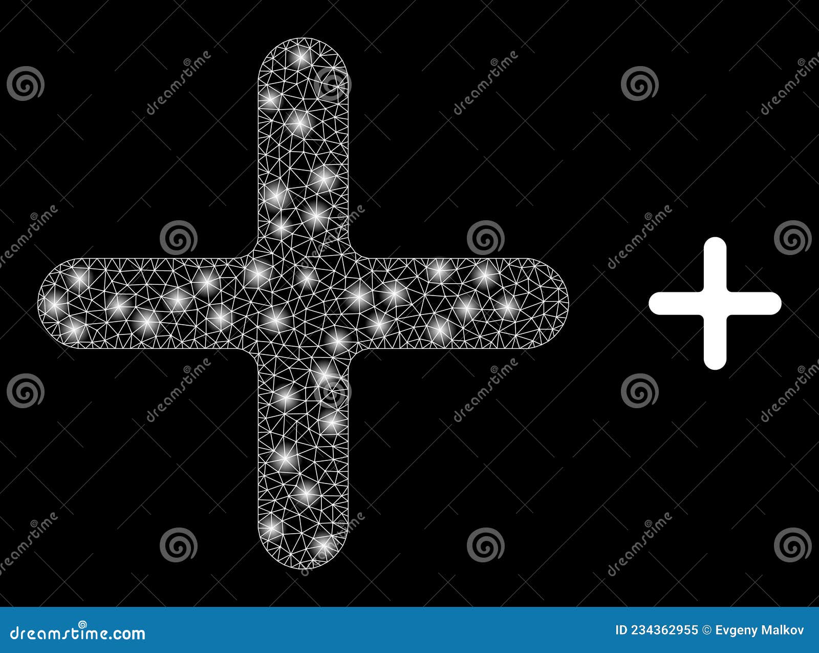 Vector Mesh Net Cross with Glowing Carcass Dots Stock Vector ...