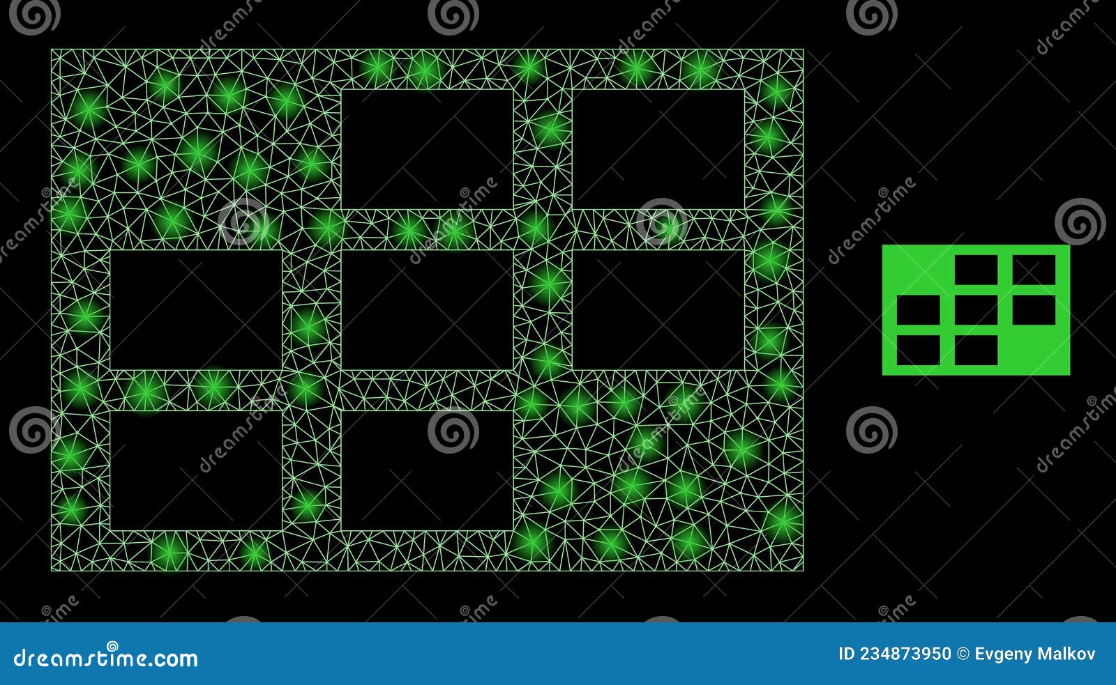 Vector Mesh Net Grid Cells with Majestic Constellation Dots Stock ...