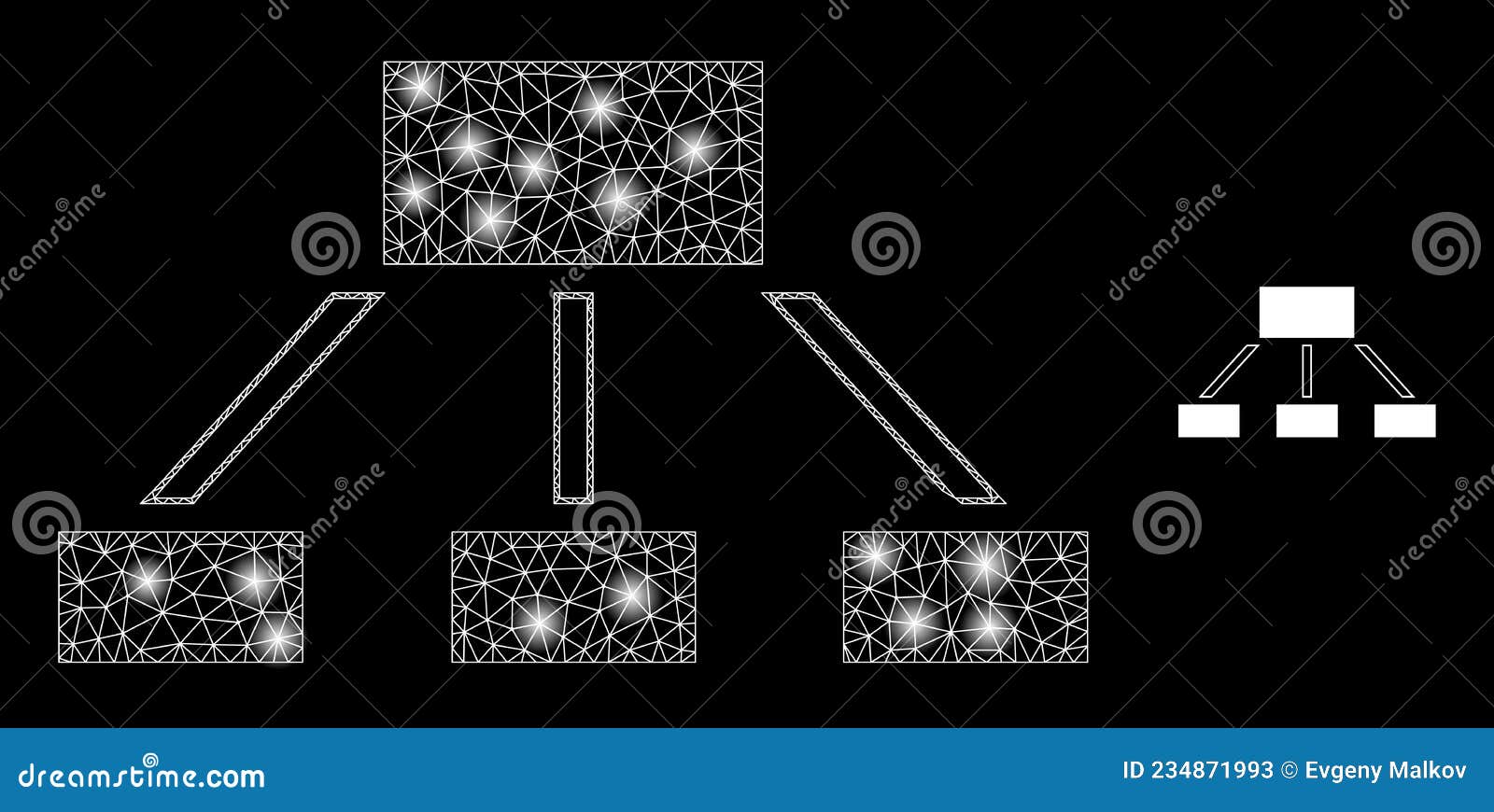 Vector Mesh Web Hierarchy with Majestic Network Spots Stock Vector ...