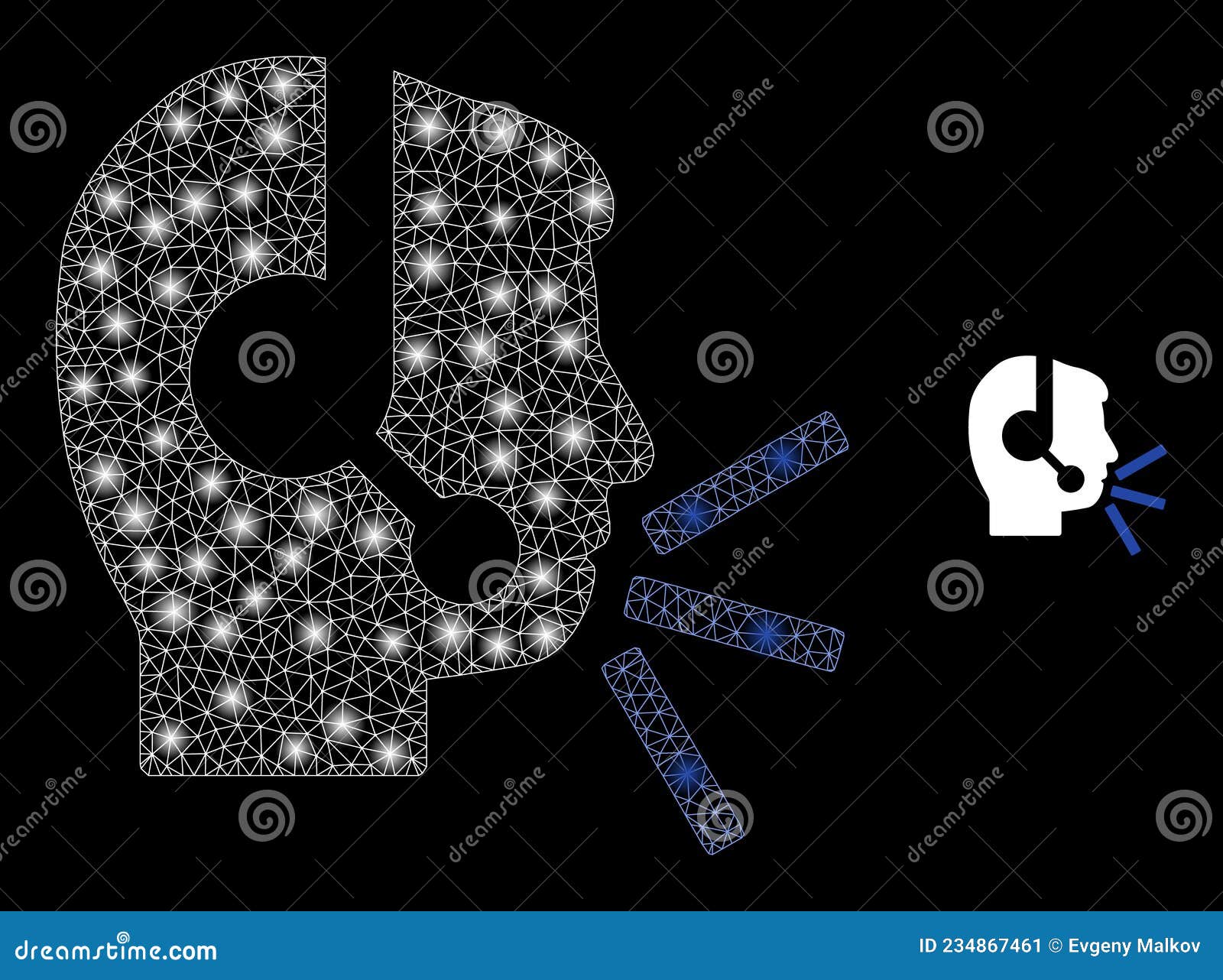 Vector Mesh Web Operator Speech with Illumitated Network Dots Stock ...