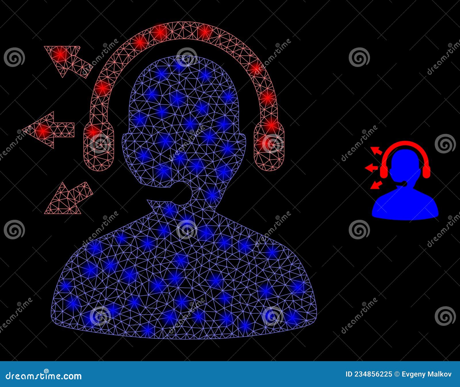 Vector Mesh Net Radio Operator with Illumitated Constellation Flares ...