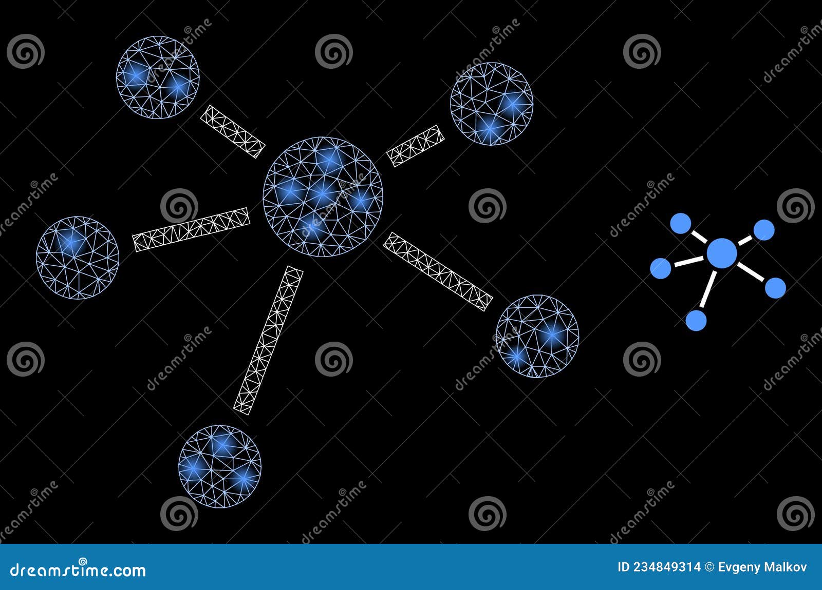 Vector Mesh Web Relation Links with Glare Network Flares Stock Vector ...