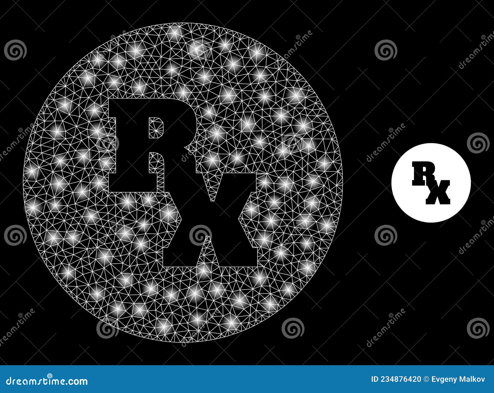 Vector Mesh Net RX Receipt Symbol with Shiny Constellation Dots Stock ...