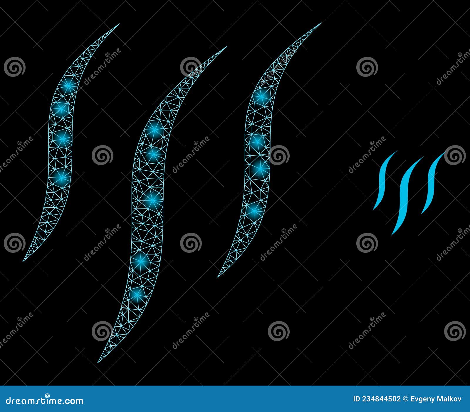 Vector Mesh Web Smell with Glitter Wire Frame Dots Stock Vector ...