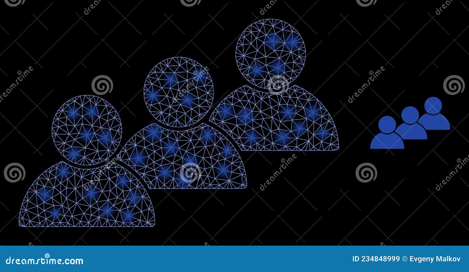 Vector Mesh Net User Cohort with Light Network Spots Stock Vector ...