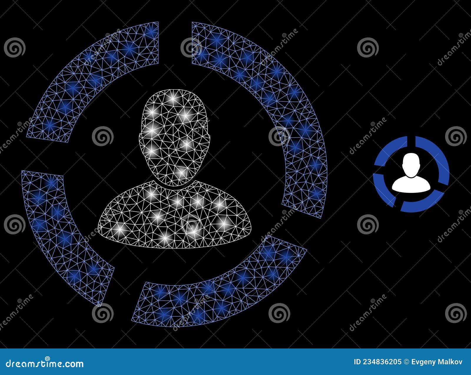 Vector Mesh Web User Diagram with Glitter Network Stars Stock ...