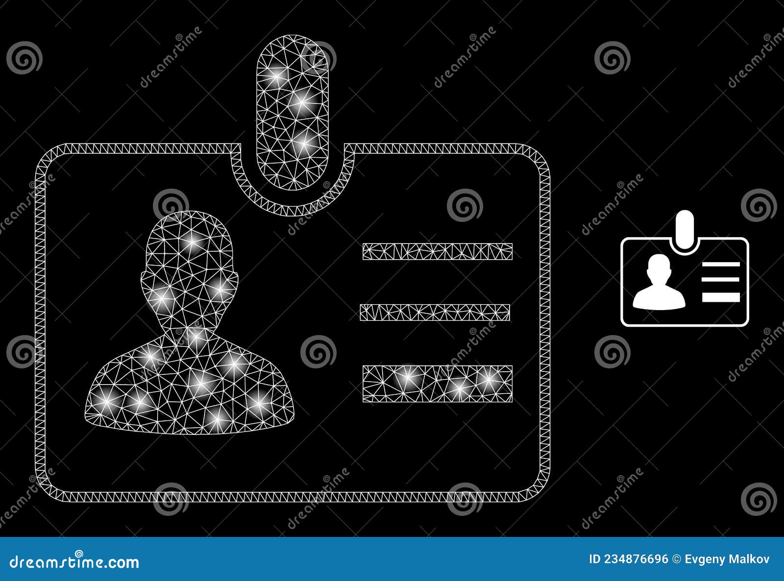 Vector Mesh Net User Id Badge with Glitter Network Spots Stock Vector ...