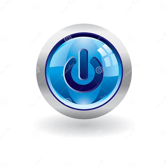 Glossy power button stock vector. Illustration of circle - 6930267