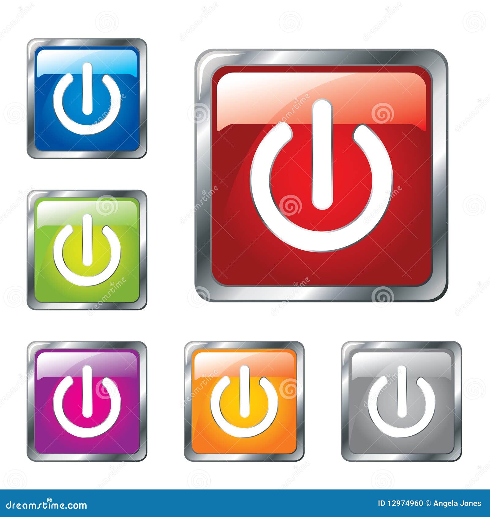 Glossy power buttons stock illustration. Illustration of graphic - 12974960