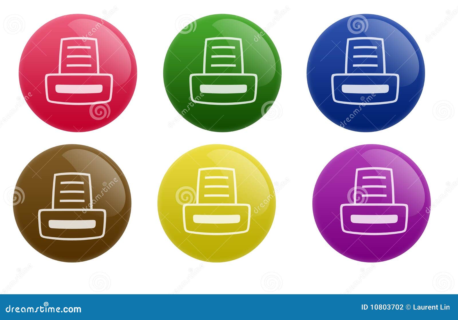 Glossy Printer Button stock illustration. Illustration of computer ...