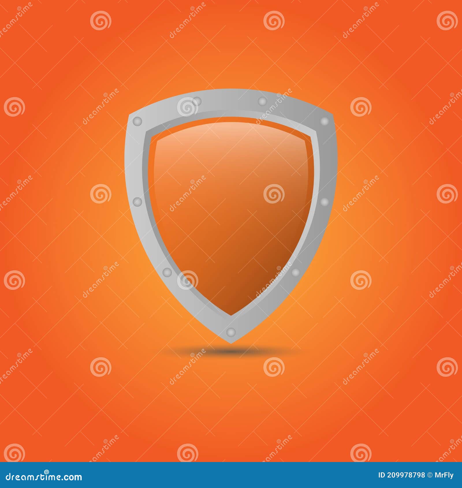 Orange Protection Shield Concept, Vector Illustration Stock Vector ...