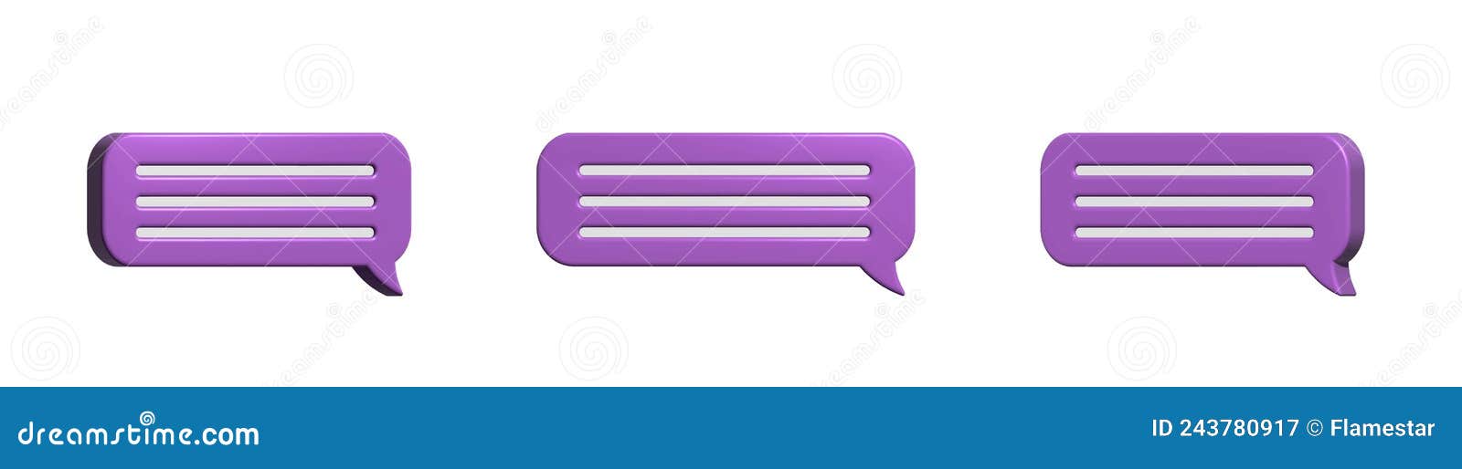 Glossy Purple 3d Speech Bubbles and Messenger Shapes. 3d Vector. Stock ...