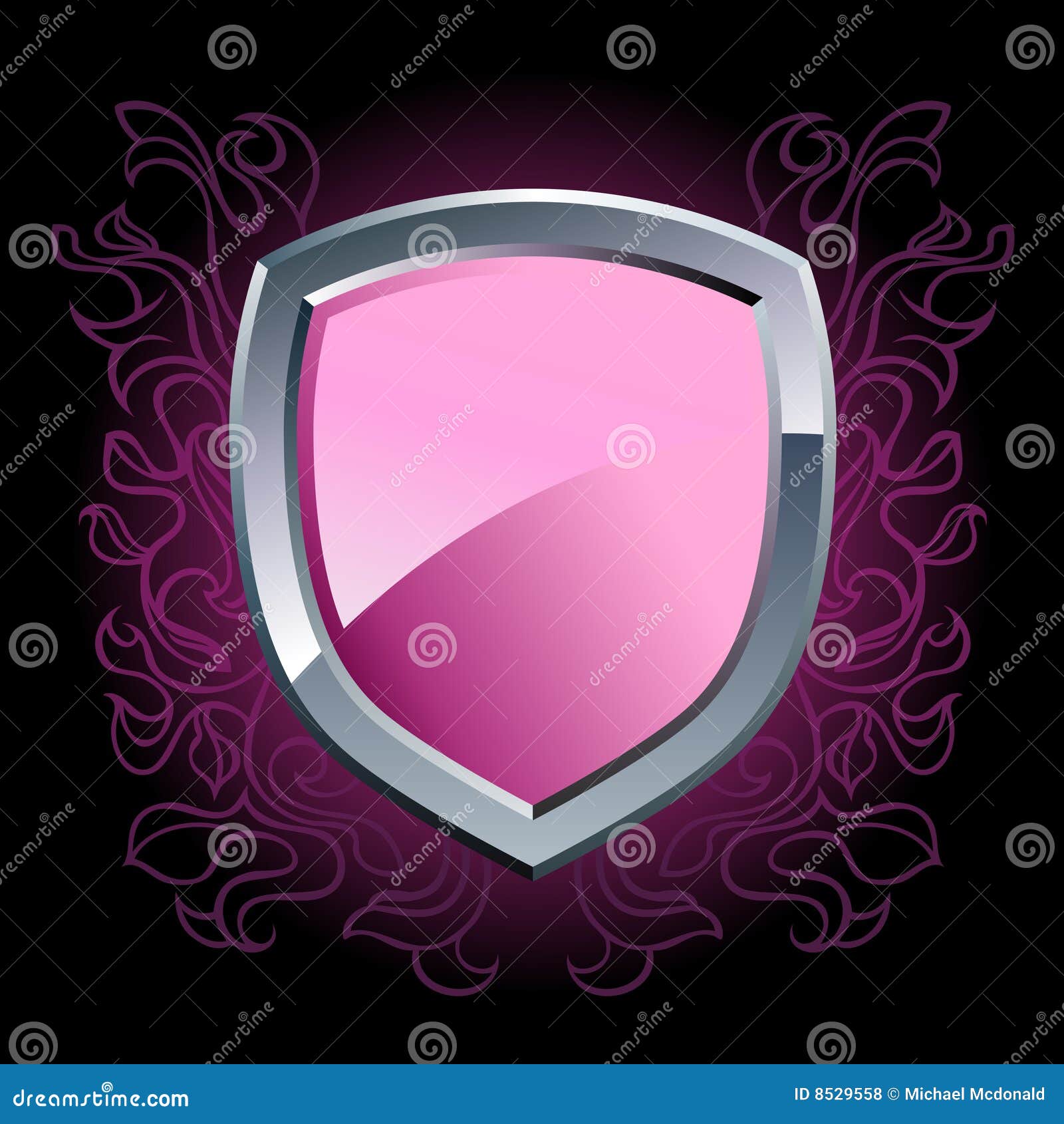 Glossy Purple Shield Emblem Stock Vector - Illustration of black ...