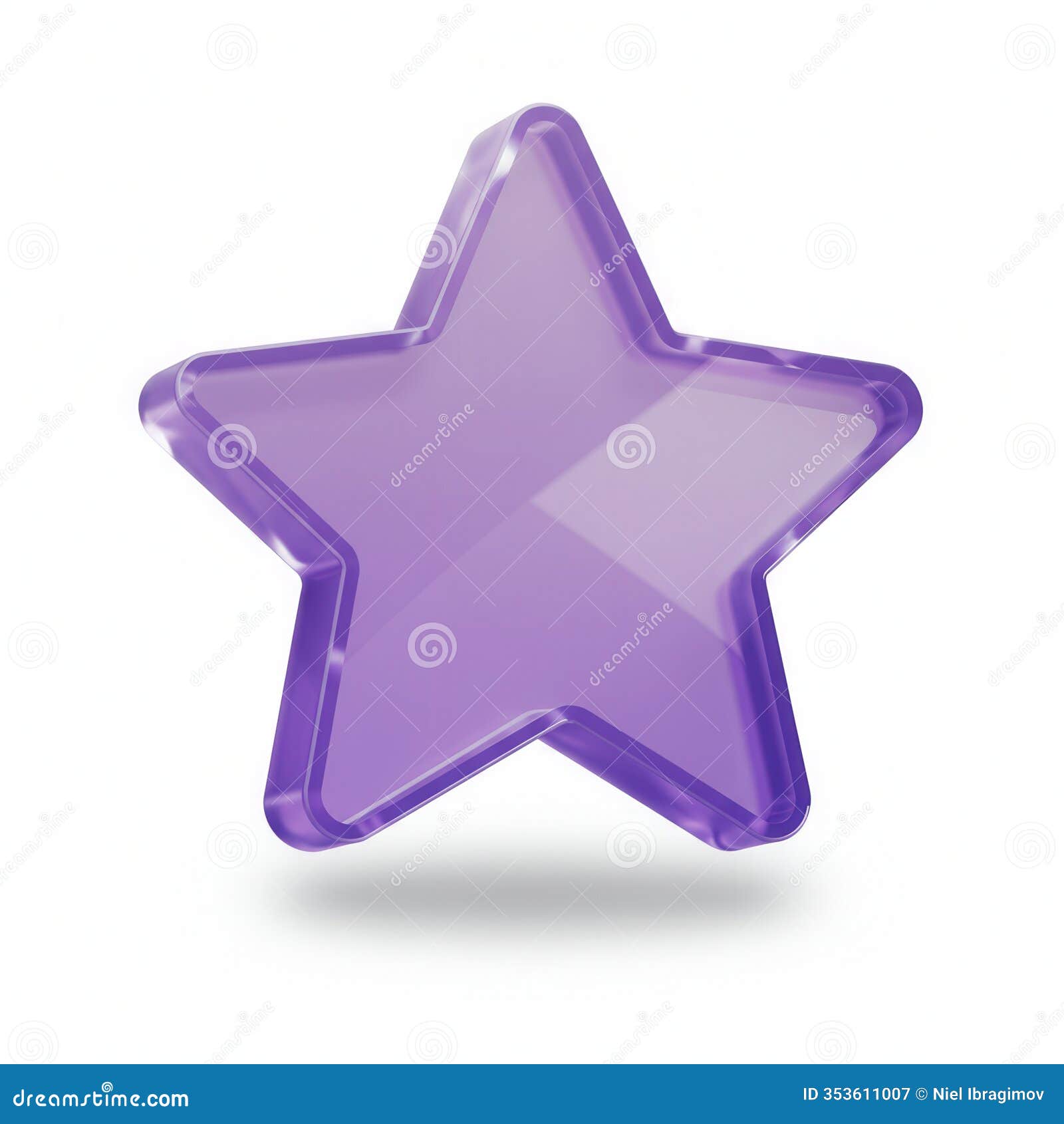 Glossy Purple Star Icon on White Background: Modern 3d Design Element ...