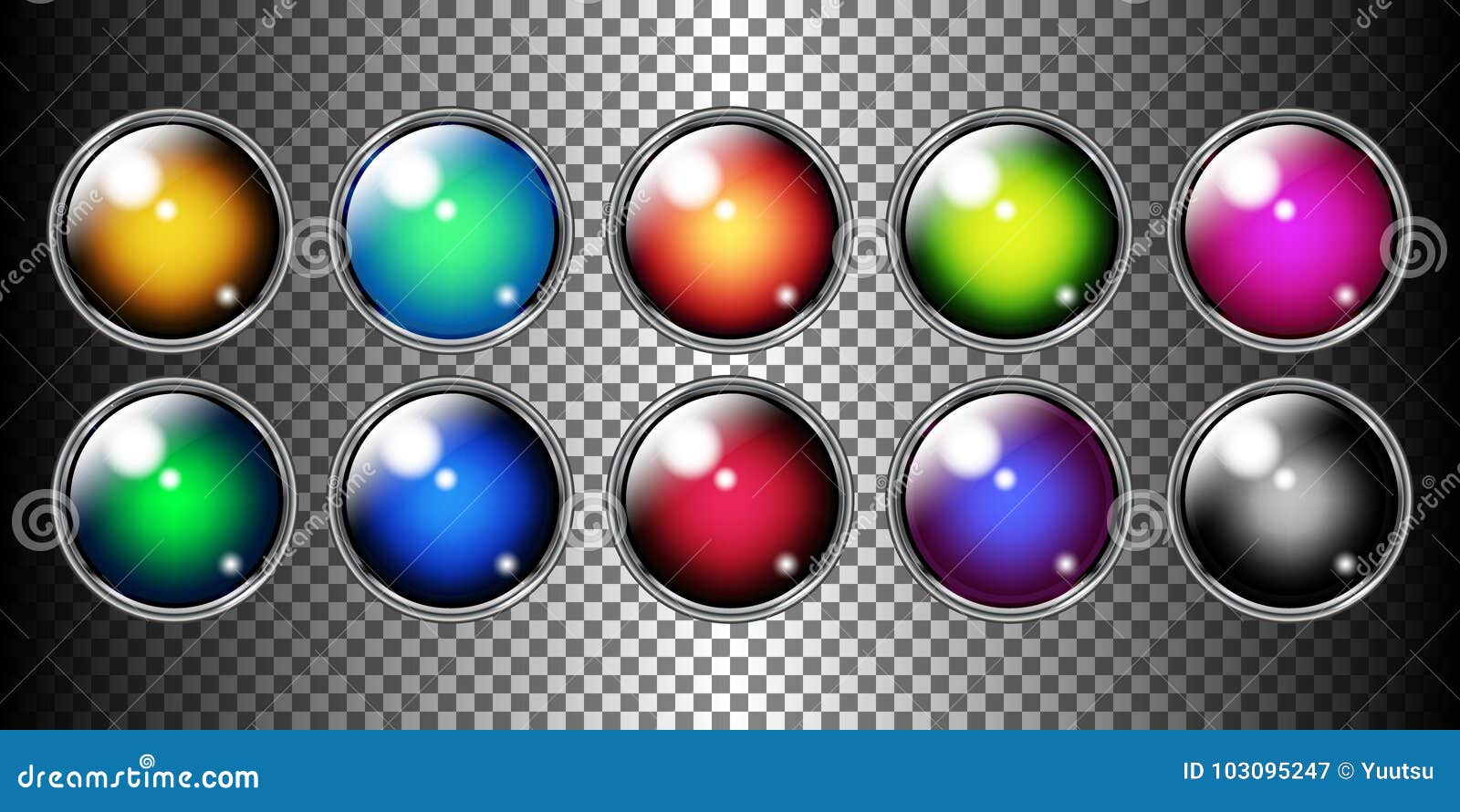 Vector Glossy Web Buttons Set Stock Vector - Illustration of jewel ...