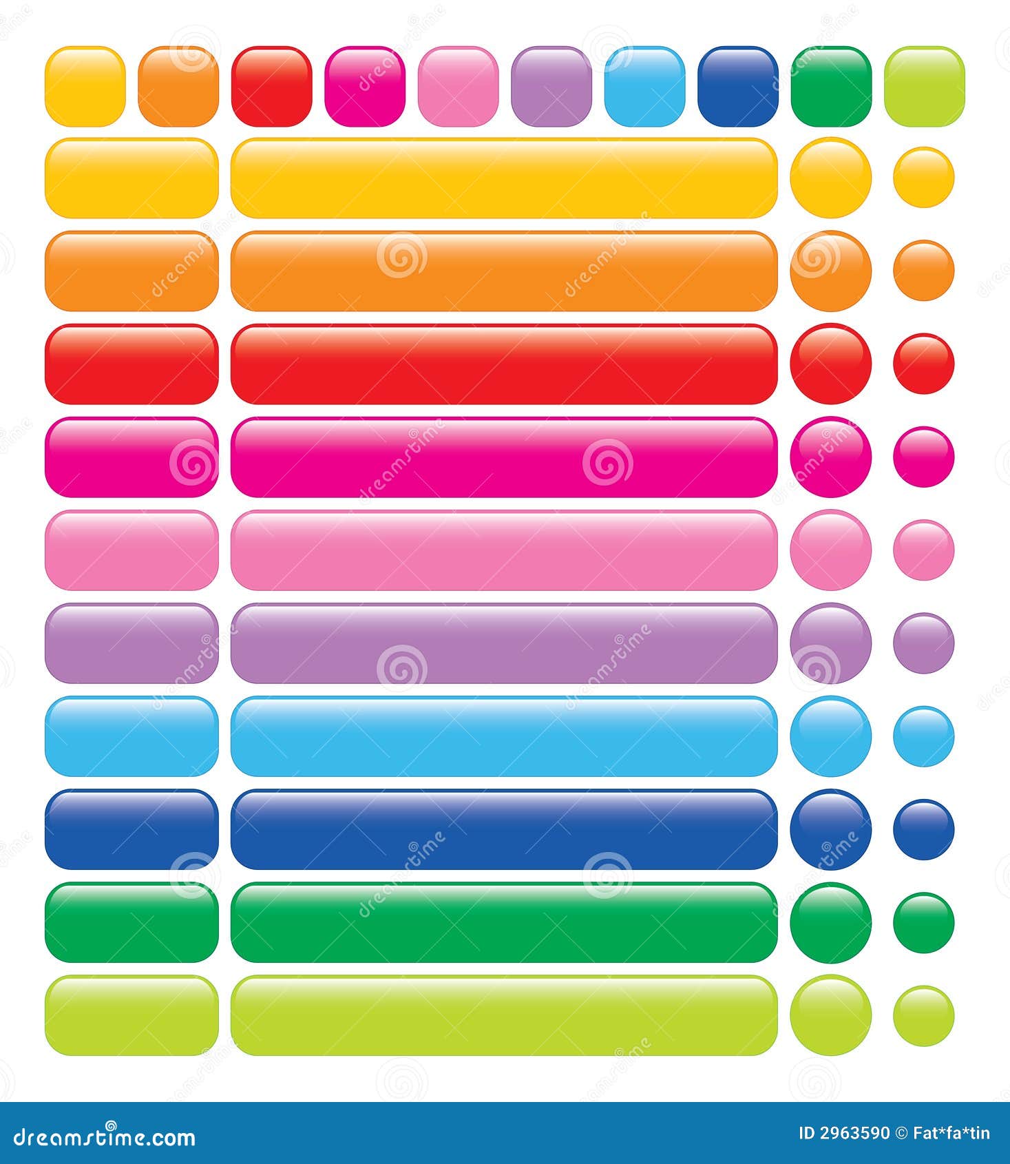 Glossy rainbow web buttons stock vector. Illustration of artistic - 2963590