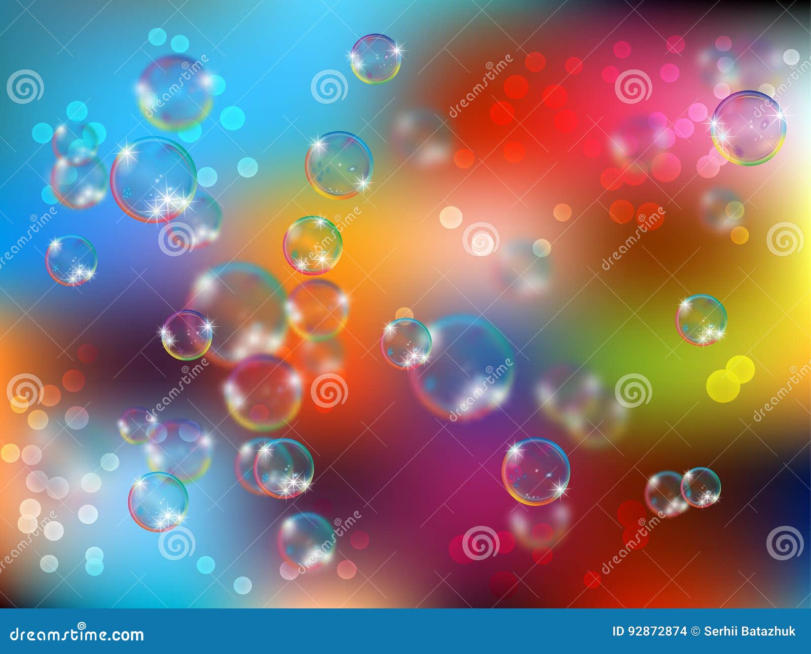 Glossy Realistic and Translucent Soap Bubble with Glowing Sparkles ...