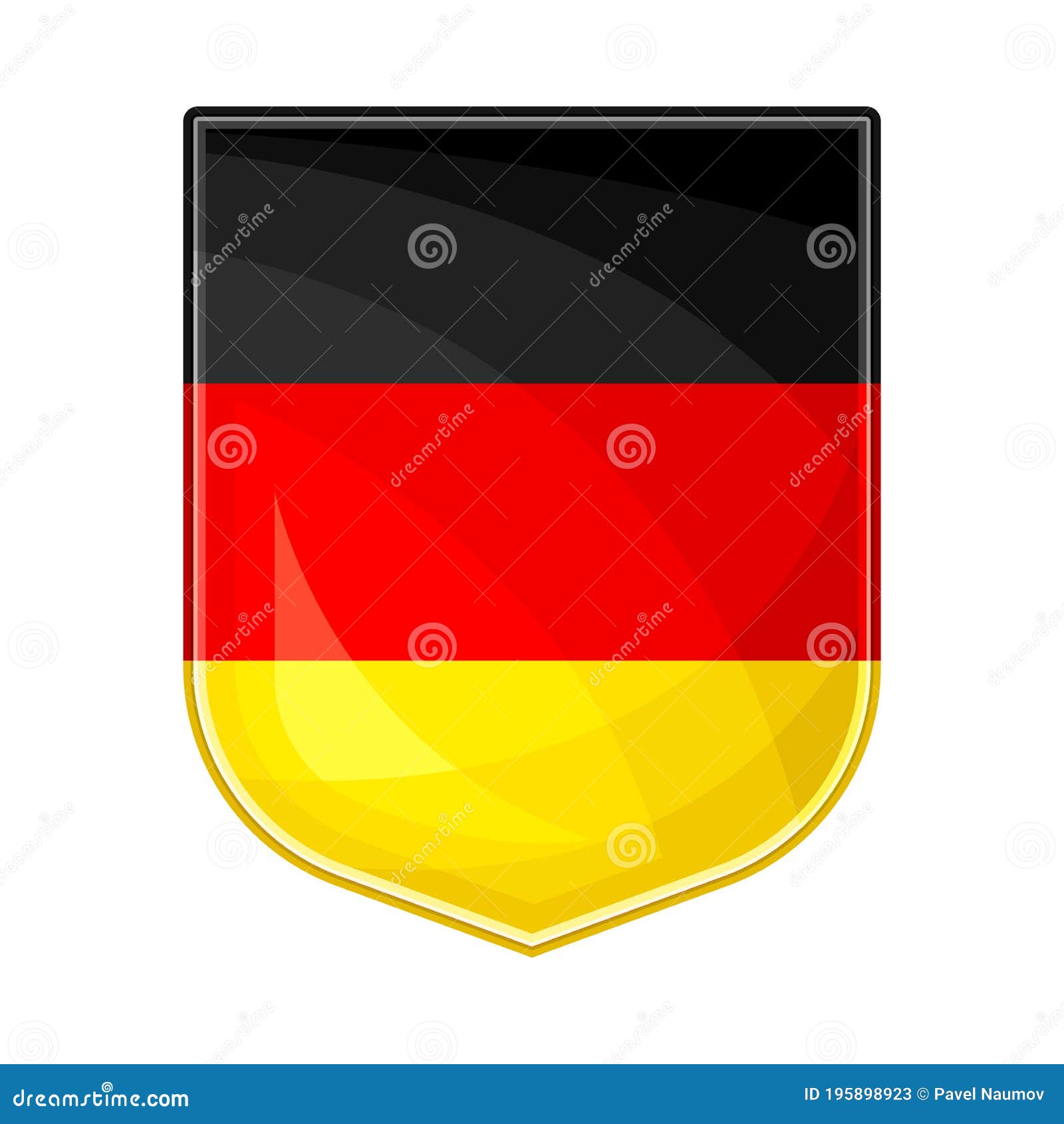 Glossy Rectangular German Badge with National Colors Vector ...