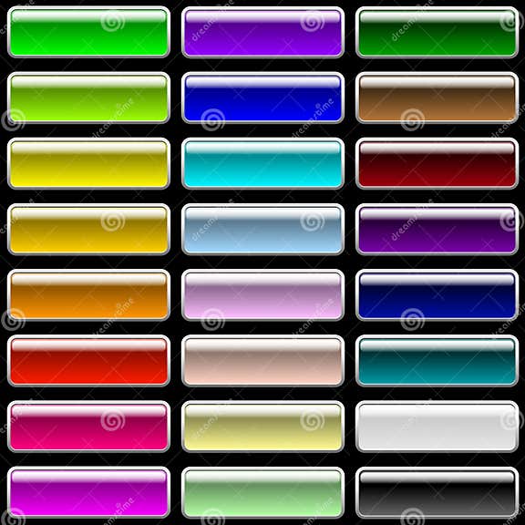 Glossy Rectangular Varicolored Buttons Stock Vector - Illustration of ...