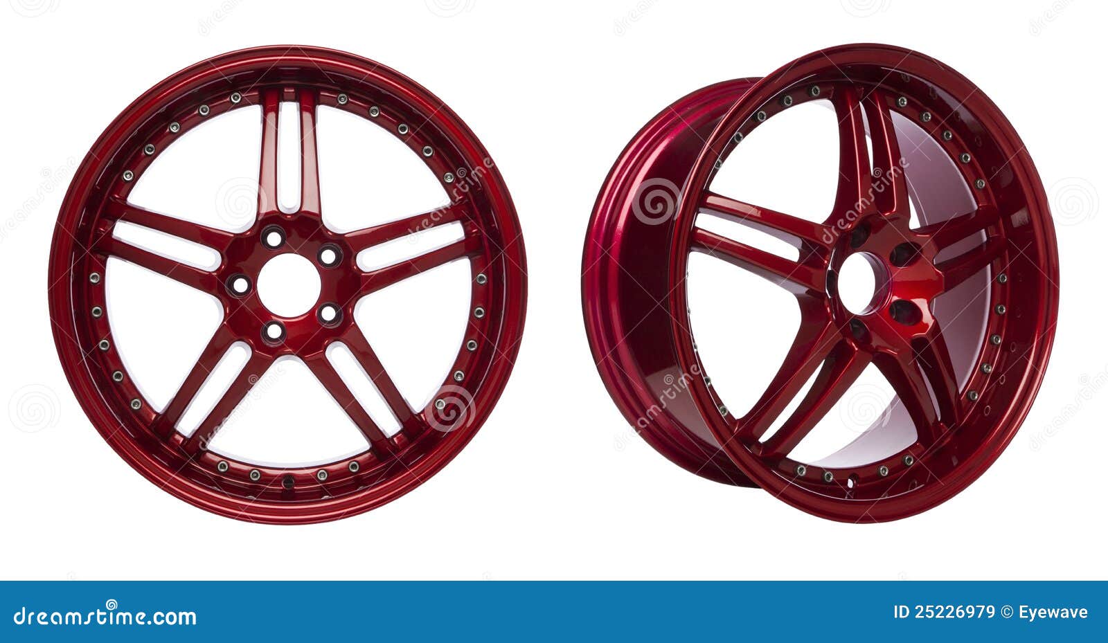 Glossy Red Alloy Wheels stock image. Image of transportation - 25226979