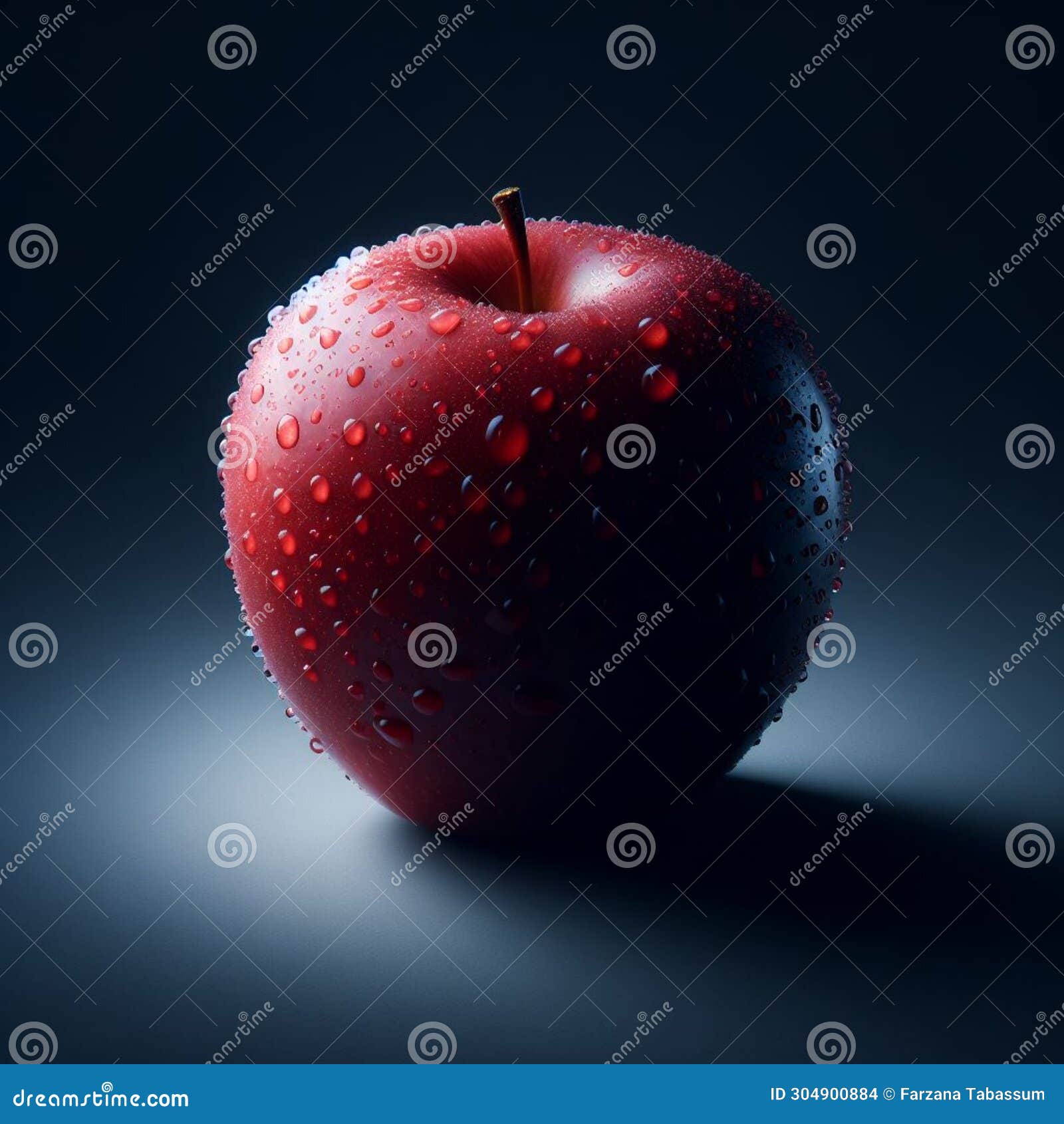 Glossy Red Apple with Water Droplets on Its Surface HD Fruit Image ...